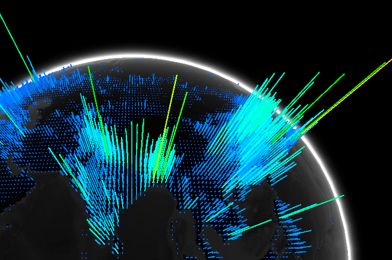 3D Globe Visually Showing the World's Population